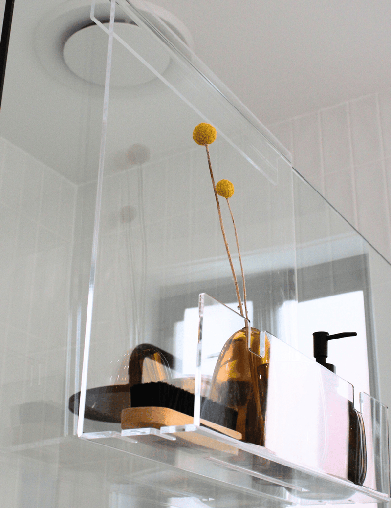 Clear Acrylic Shower Shelf | No Drilling | Rustproof | Vendline Australia